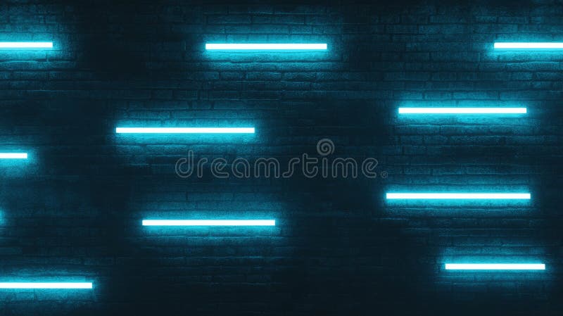 Futuristic Neon Design on Dark Brick Wall for Creative Background Stock ...