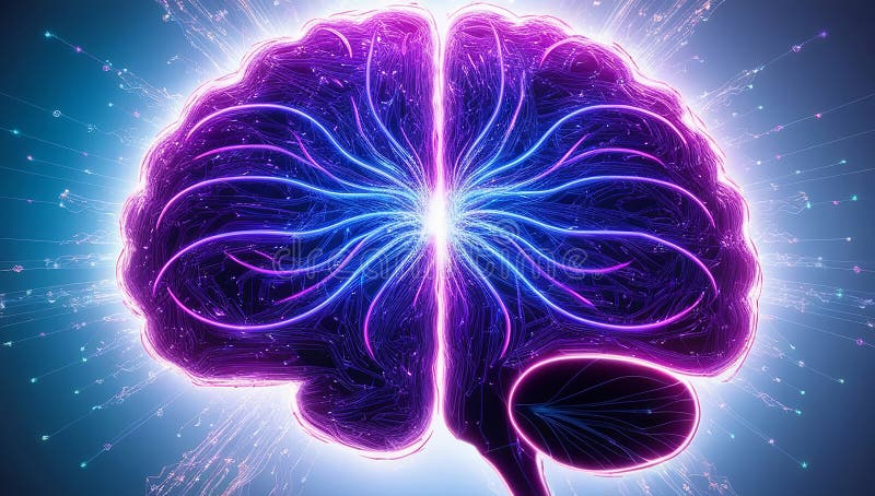 Futuristic Neon Digital Grid with Pulsating AI-generated Connections ...