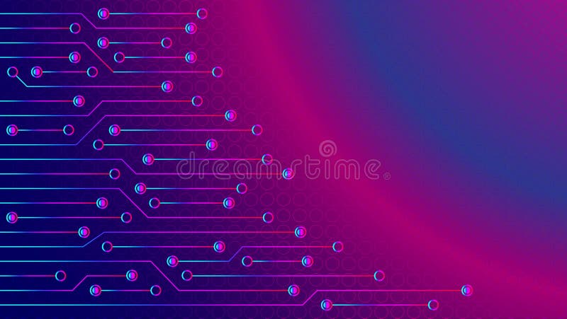 Futuristic Neon Electrical Circuit with Ring Pattern. Stock Video ...