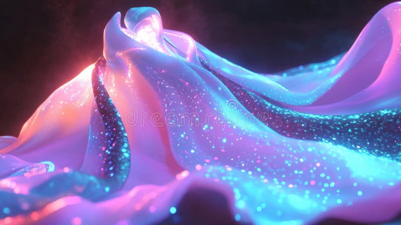 Futuristic Neon Fabric with Glittering Texture for Abstract Design ...