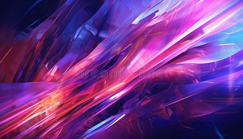 Futuristic Neon Fracture: AI-Generated Ruby and Amethyst Abstract Art ...