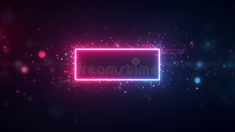 Futuristic Neon Frame Animation, Sparkling Particle Background Loop ...