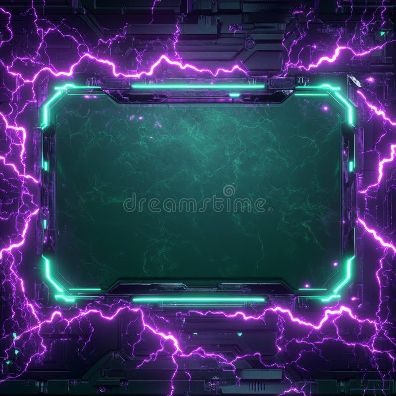 Futuristic Neon Frame with Electric Purple Accents. Stock Photo - Image ...