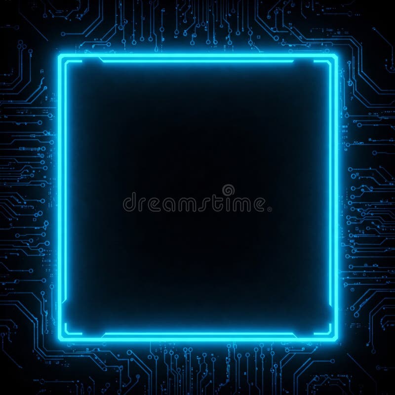 Electronic Neon Edge Design Stock Illustration - Illustration of ...