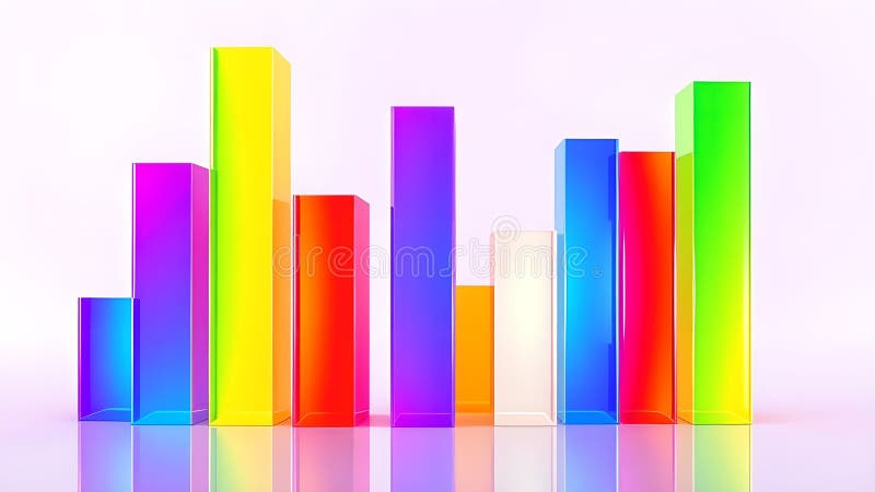 A Futuristic, Neon-glowing Bar Graph with a Smooth Upward Trend ...