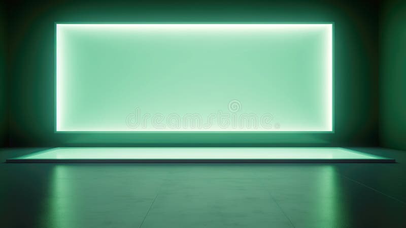 Futuristic Neon Green Rectangular Illuminated Display for Modern Design ...