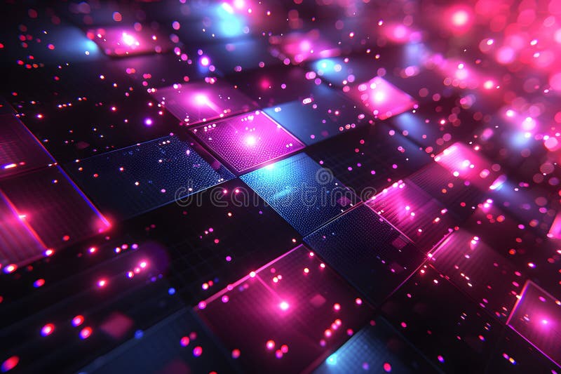 Futuristic Neon Grid with Abstract Light Effects for Digital Art and ...