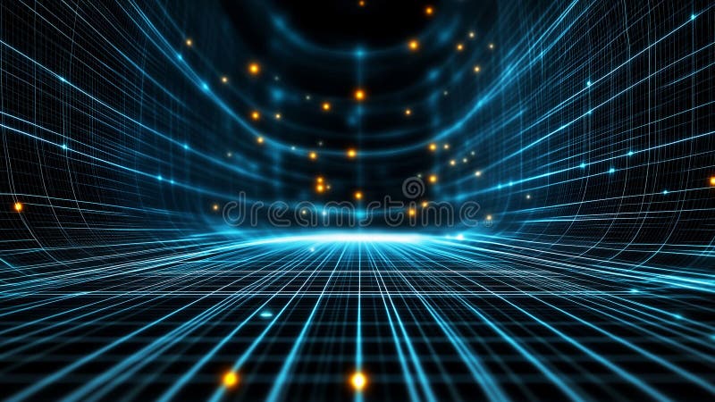 Futuristic Neon Grid Digital Highway in Cyberspace Background Wallpaper ...