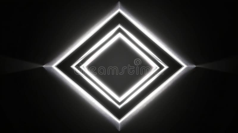 Futuristic Neon Light Geometric Pattern with Glowing Diamond Shapes ...