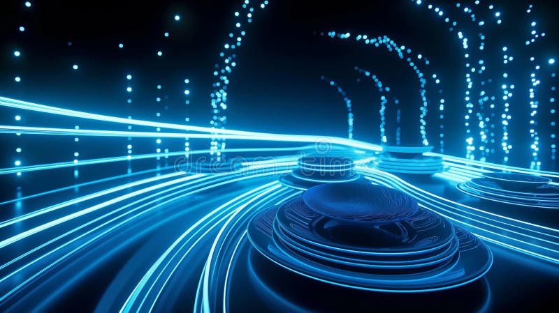 Futuristic Neon Light Pathway Stock Photo - Image of curves, vibrant ...