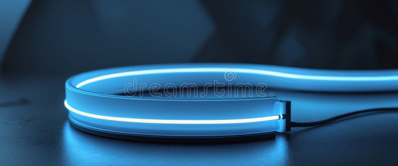 Futuristic Neon Light Strip Dark Surface Stock Photos - Free & Royalty ...