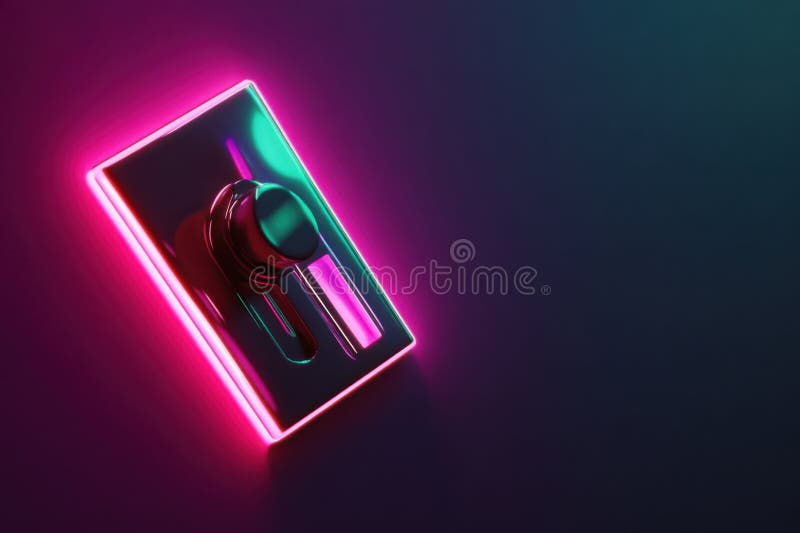 Futuristic Neon Light Switch Design for Modern Interiors Stock ...
