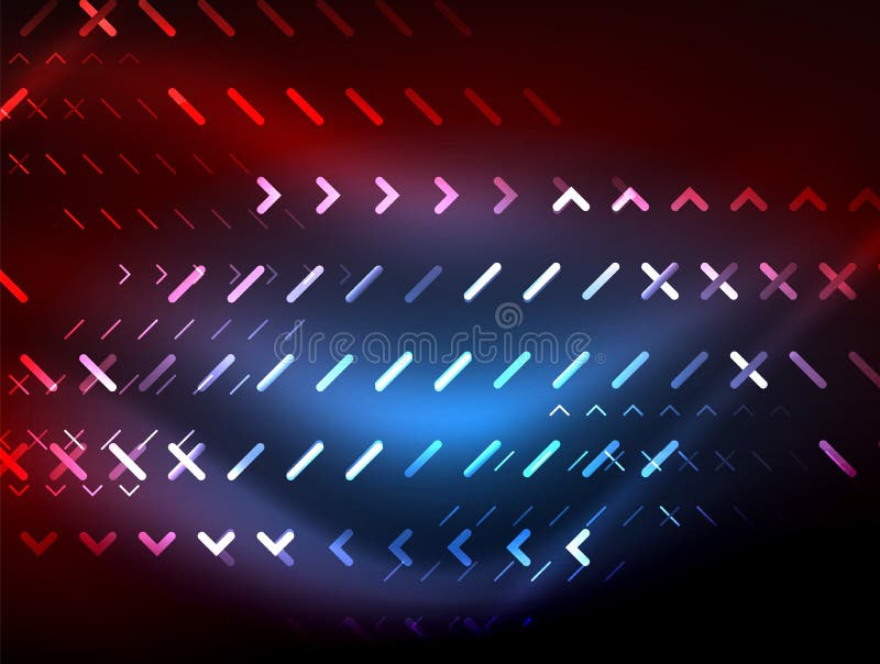 Futuristic Neon Lights on Dark Background, Digital Abstract Techno ...