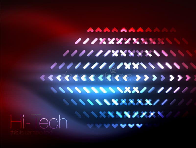 Futuristic Neon Lights on Dark Background, Digital Abstract Techno ...