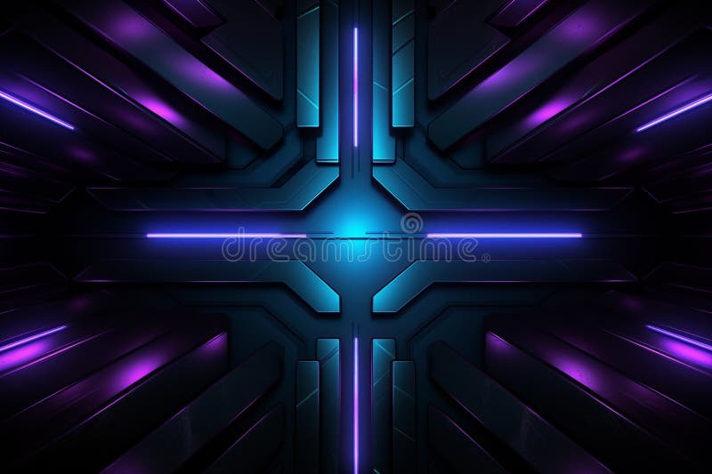 Futuristic Dark Metallic Texture with Turquoise and Purple Glows for ...