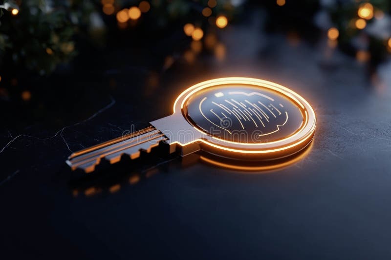 A Futuristic Neon-lit Key Used To Unlock High-tech Biometric Doors ...