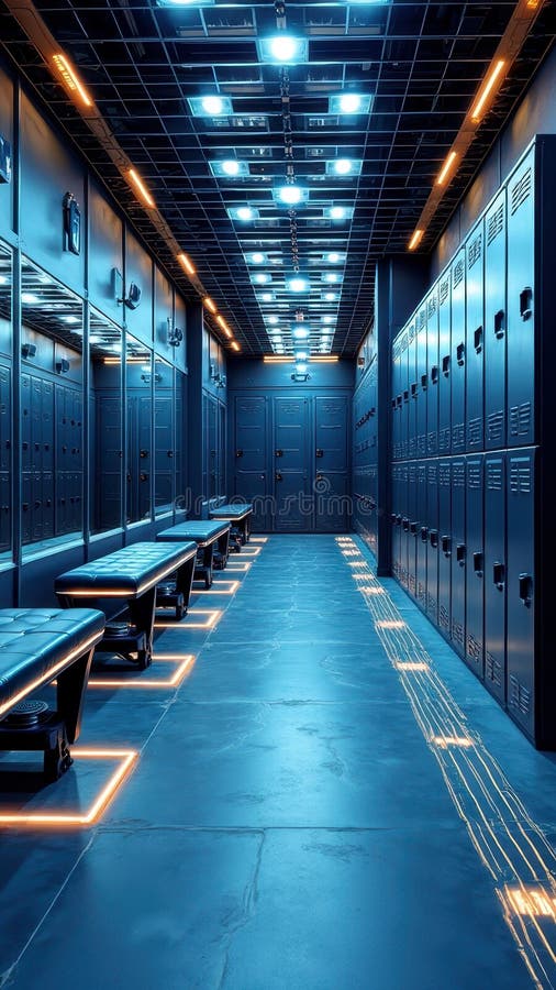 Futuristic Neon Lit Locker Room Stock Photos - Free & Royalty-Free ...