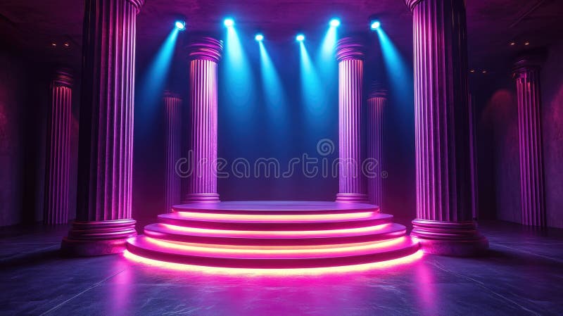 Elegant Theatrical Stage Futuristic Glow Stock Photos - Free & Royalty ...