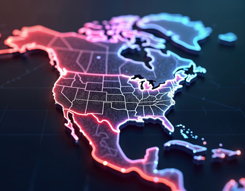 North America Map Lines Stock Illustrations – 3,111 North America Map ...