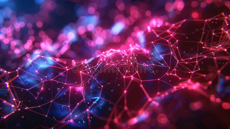 Futuristic Neon Network Intricate Glowing Web of Data and Energy in ...