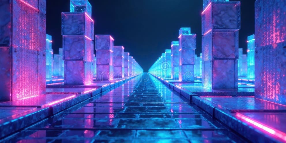Futuristic Neon Pathway Stock Illustrations – 7,981 Futuristic Neon ...