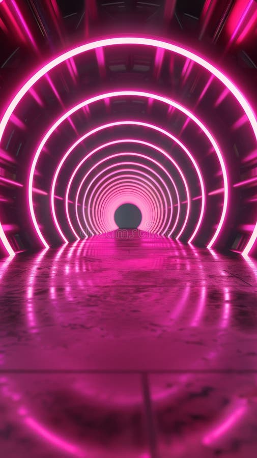 Futuristic Neon Pink Tunnel with Circular Lights Stock Photo - Image of ... Futuristic Neon Pink Tunnel with Circular Lights Stock Photo - Image of ...