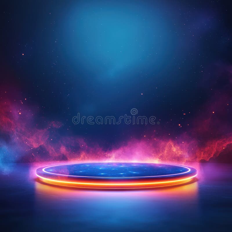 Futuristic Neon Platform with Glowing Effect. Stock Illustration ...