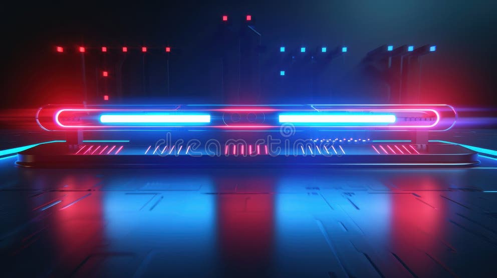 Futuristic Neon Progress Bar in a Virtual Reality Platform with ...
