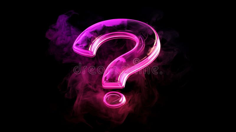 Futuristic Neon Question Mark Illuminated in a Digital Mist Stock Image ...