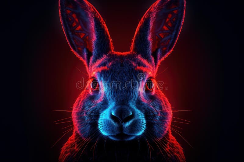 Cool Rabbit Neon Background Stock Illustrations – 106 Cool Rabbit Neon ...