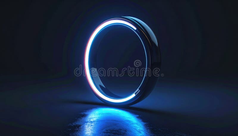 A Futuristic Neon Ring Glowing in the Dark Symbolizing Concepts of ...