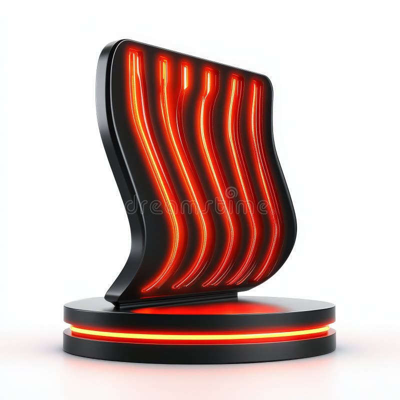 Futuristic Neon Sign with Red Glow. Stock Illustration - Illustration ...