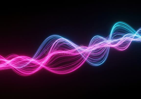 Futuristic Neon Soundwave Visualization Stock Illustration ...