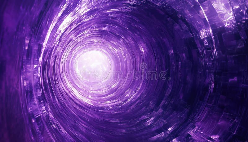 Futuristic Neon Space Tunnel with Ultra Violet Rays in Cyberpunk Style ...