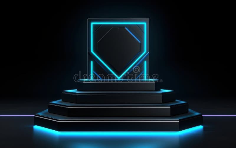 Neon Glow Stage Created Generative Artificial Intelligence Stock Photos ...
