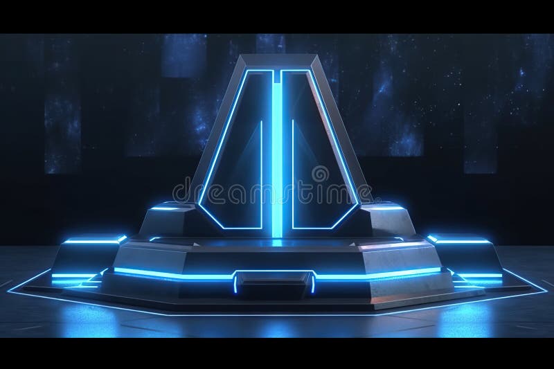 Futuristic Neon Structure stock illustration. Illustration of scifi ...