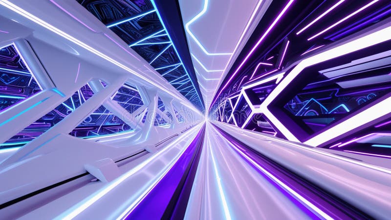 Futuristic Neon Tech Background on White – Abstract Digital Grid Design ...