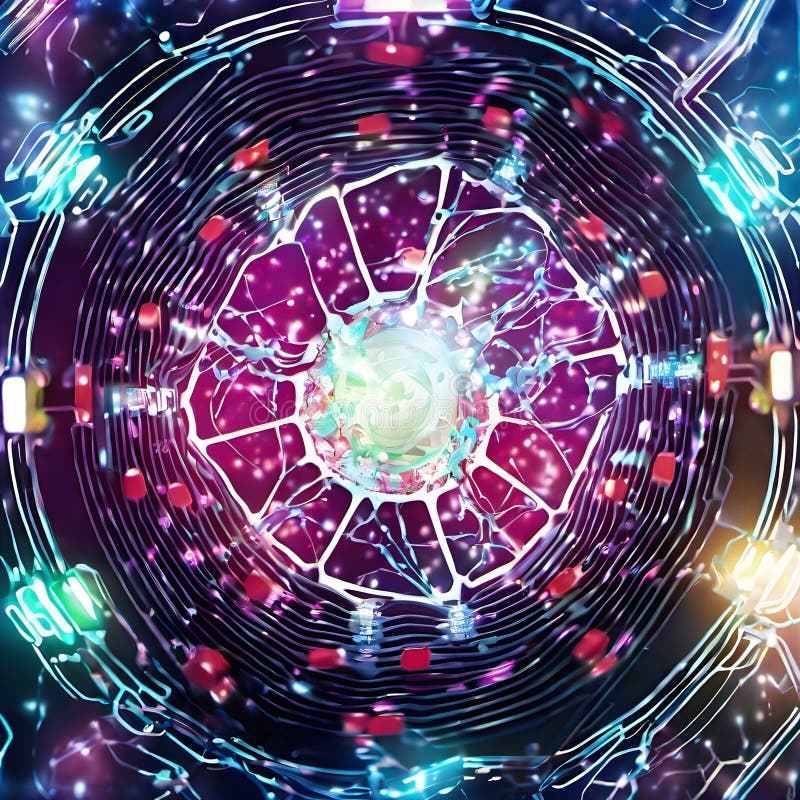 Futuristic Neon Technological Core Stock Photo - Image of intricate ...