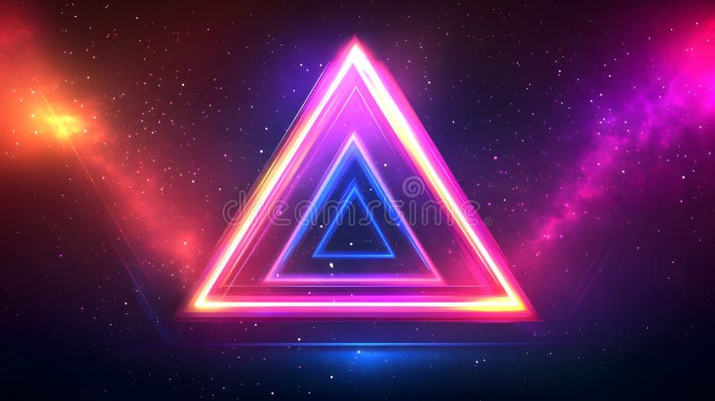 Futuristic Neon Triangle Glow Design Dark Spa Stock Illustration ...