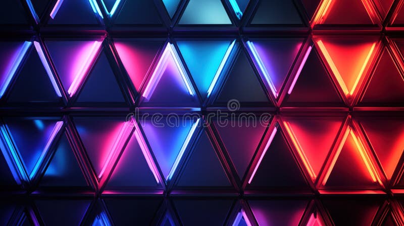 Futuristic Neon Triangles Creating Vibrant Light Patterns Stock Photos ...
