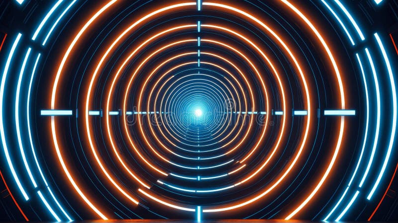 Futuristic Neon Light Rings Vibrant Circular Patterns Stock Photos ...