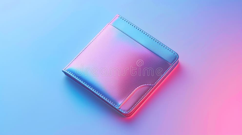 Futuristic Neon Wallet with a Holographic Gradient Design Stock Image ...