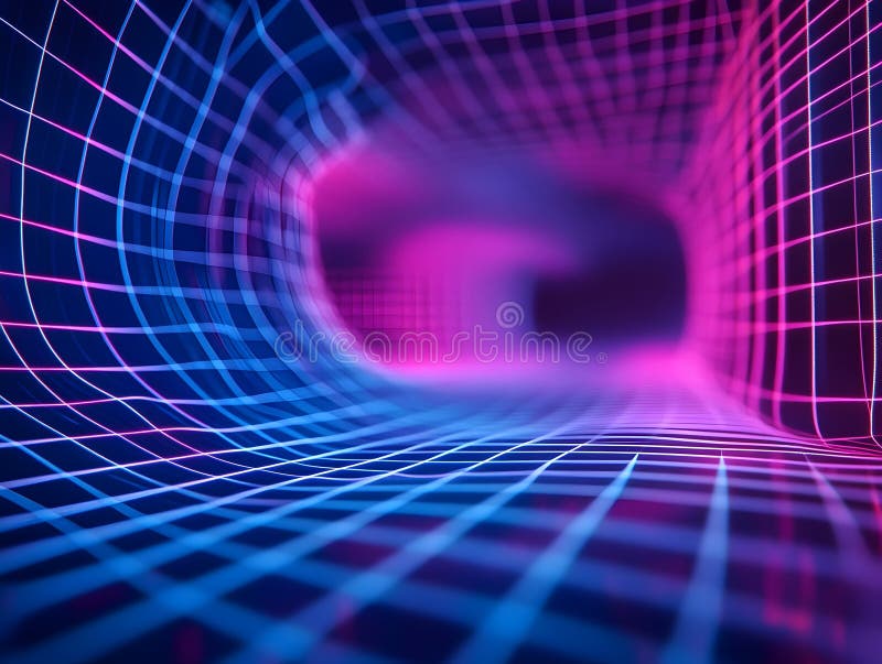 Futuristic Neon Wireframe 3D with Captivating Geometric Patterns and ...