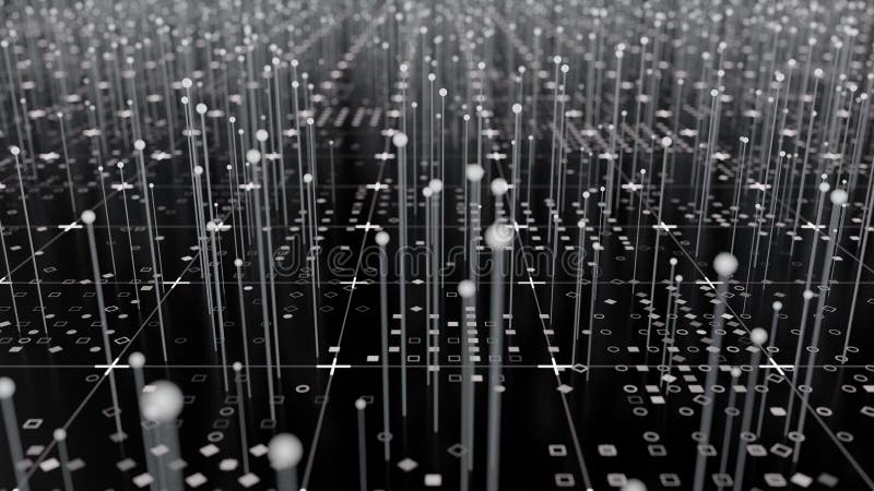 Futuristic Network Abstract Background. 3D Illustration Stock ...