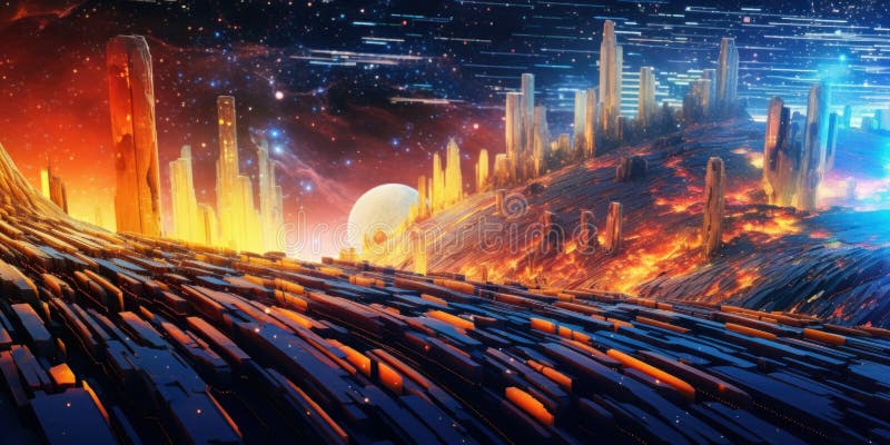 Futuristic Network Bright Technology Abstract Background. Generative AI ...