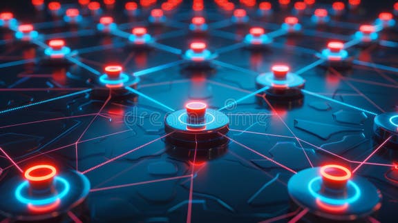 Futuristic Network Connection, Cyber Technology Structure, AI Data ...