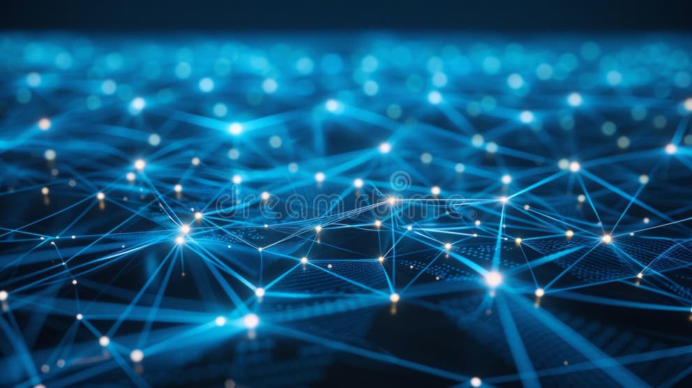 Futuristic Network Connection, Global Communication Technology, Blue ...