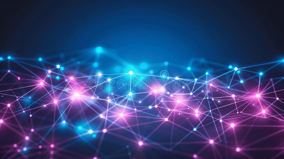 Futuristic Network Connection with Glowing Nodes, Abstract Technology ...