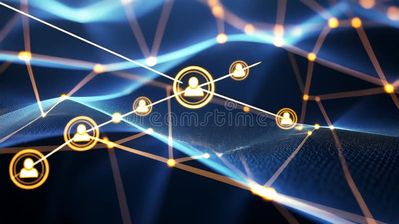 Futuristic Network Connection with Glowing Nodes and Lines Stock Video ...