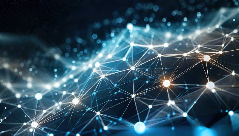 Futuristic Network Connectivity Concept with Glowing Dots and Lines. a ...
